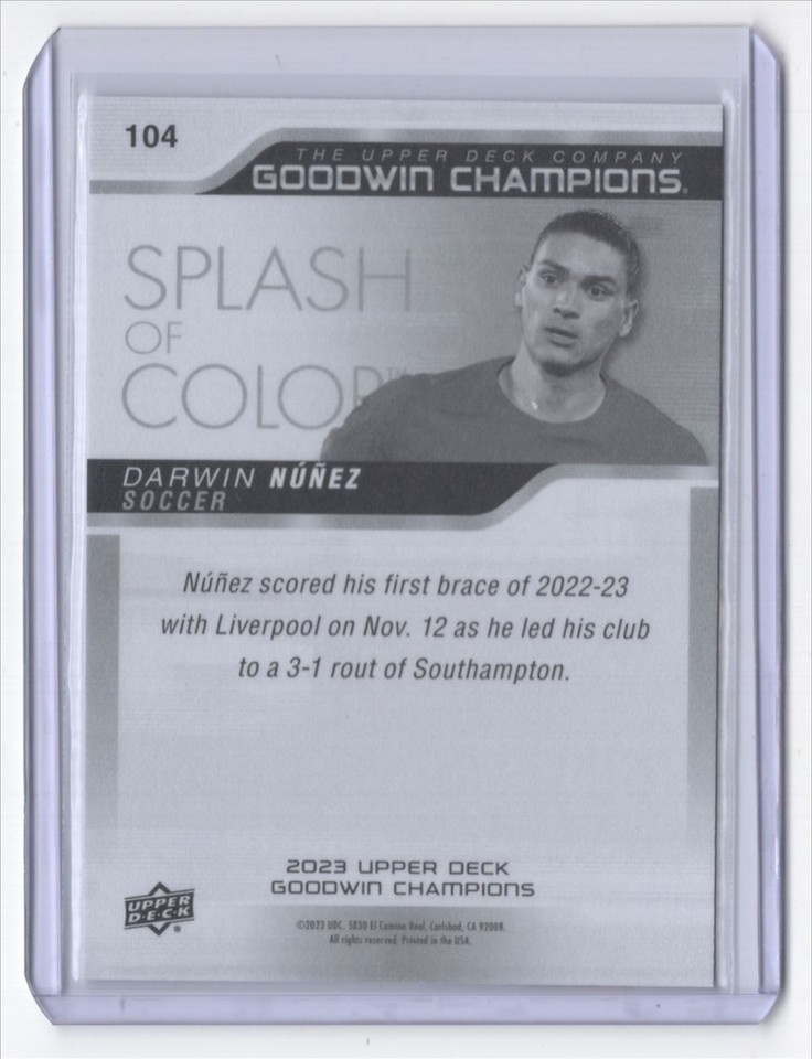 2023 UD Goodwin Champions Splash of Color Darwin Nunez #104 | eBay