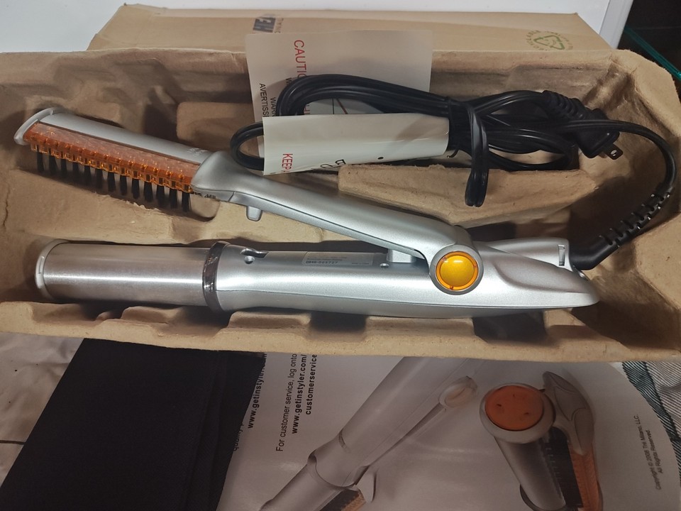New InStyler Electric Rotating Heated Hair Brush/Iron With Travel Bag ...