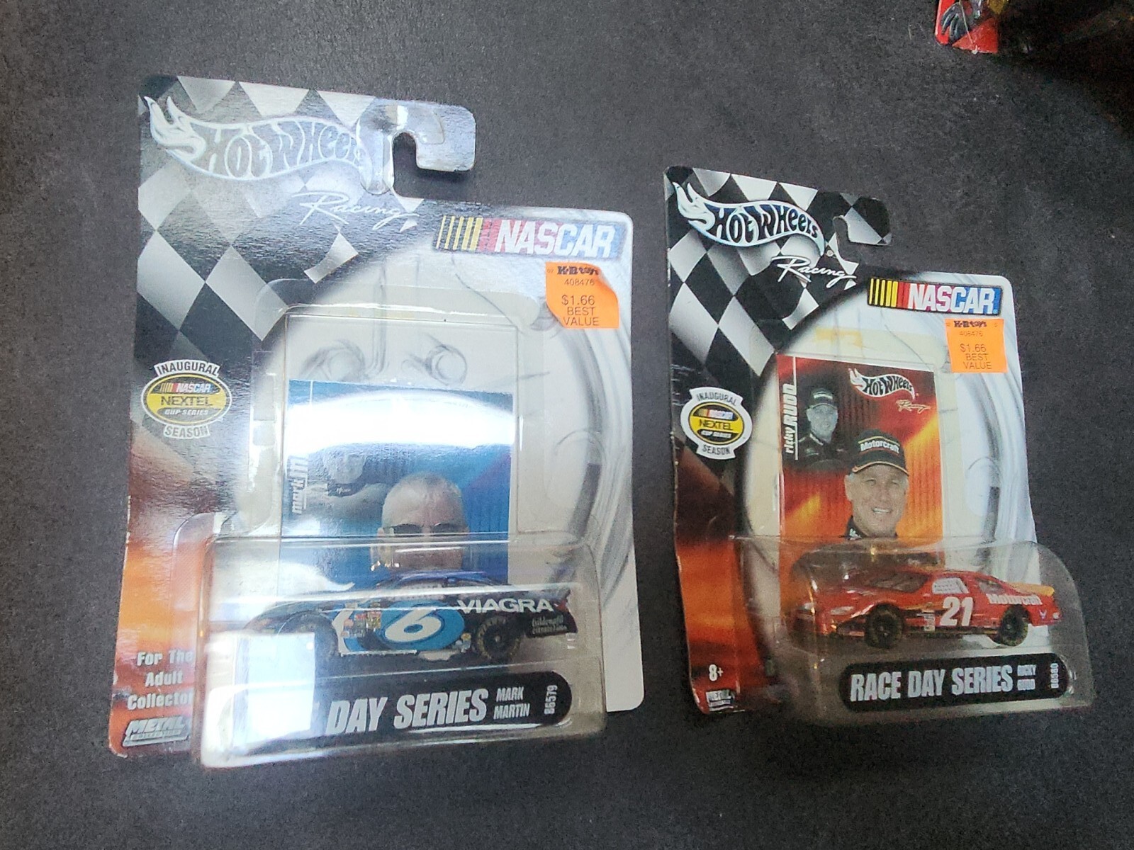 Hot Wheels Racing Nascar Race Car Ricky Rudd, Mark Martin, #6 Inaugural ...