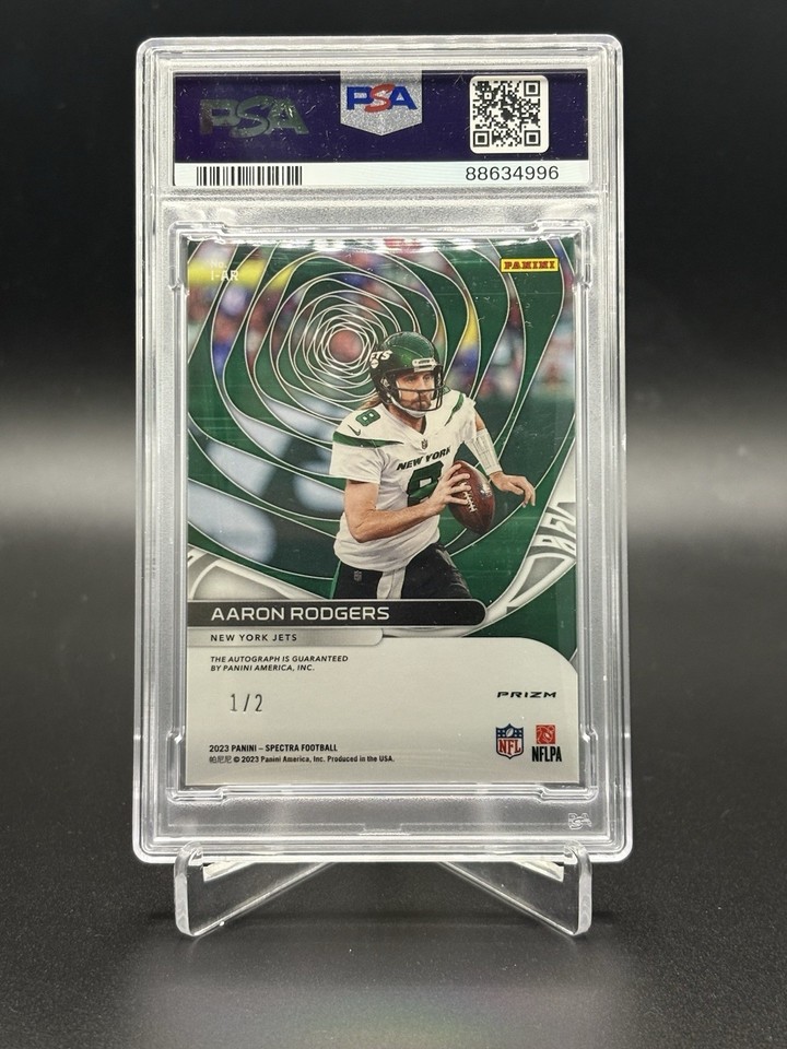 2023 Panini Spectra Aaron Rodgers Icons Auto Autograph Nebula #1/2 Psa ...