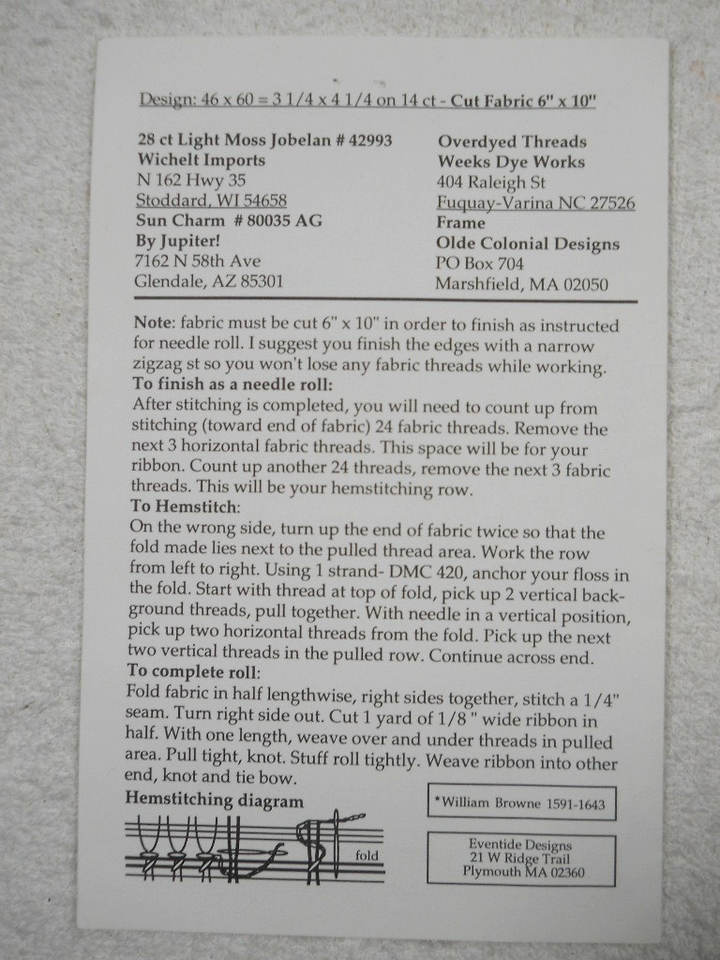 Needle Keeper Eventide Designs Summer Solstice Cross Stitch Pattern ...