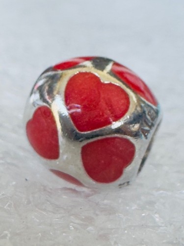 Authentic Pandora Sterling Silver Red Hot Love Red Enamel Heart Charm ...