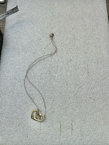 16” Double Open Heart .925 Sterling Silver Pendant On .925 Chain ...