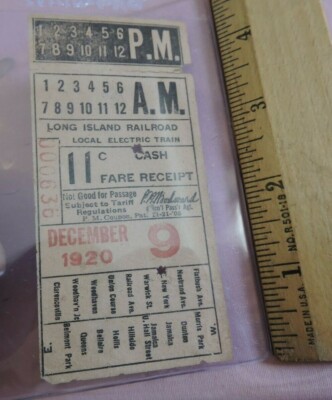 Rare 1920 LIRR Long Island Rail Road Electric Train Ticket Trolley? | eBay