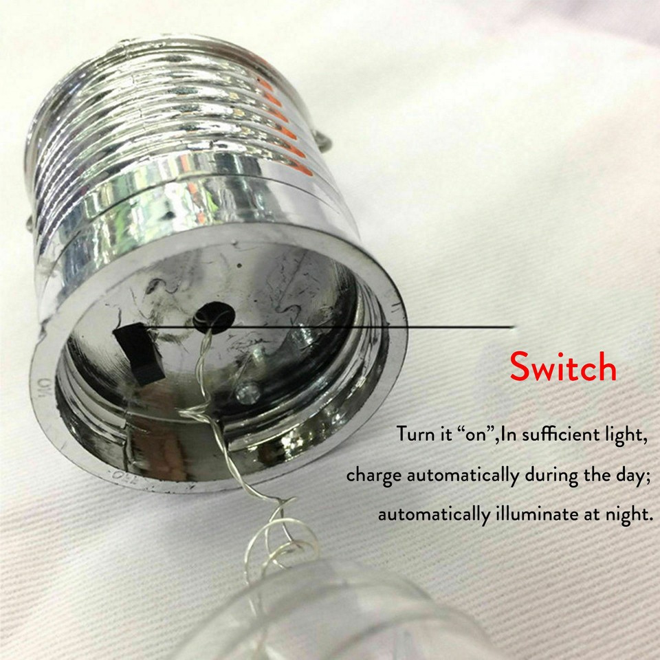 Solar Power LED String Light Bulb Outdoor Garden Hanging Tent Lanterns ...