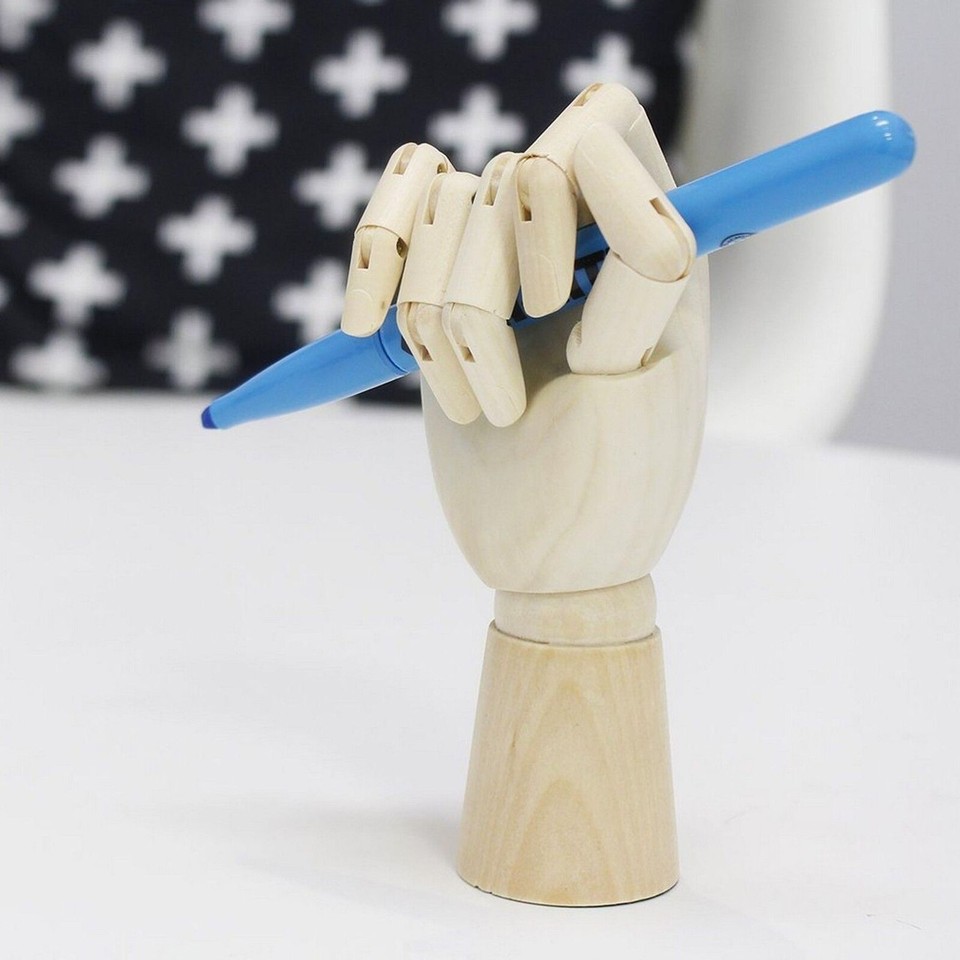 Wooden Hand Model, 7" Art Mannequin Figure with Posable Fingers for ...