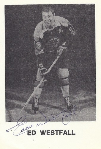 Ed "Eddie" Westfall Signed / Autographed Hockey Picture Boston Bruins ...