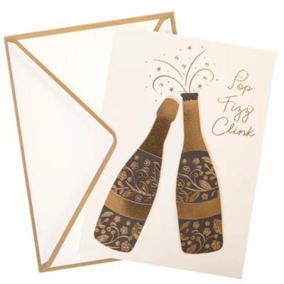 Graphique Champagne bottles Wedding Handmade Card w | eBay