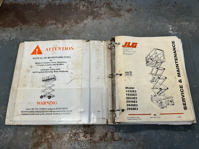 JLG Service, Parts & Operators Manuals 1532E, 1932E, 2033E, 2046E ...