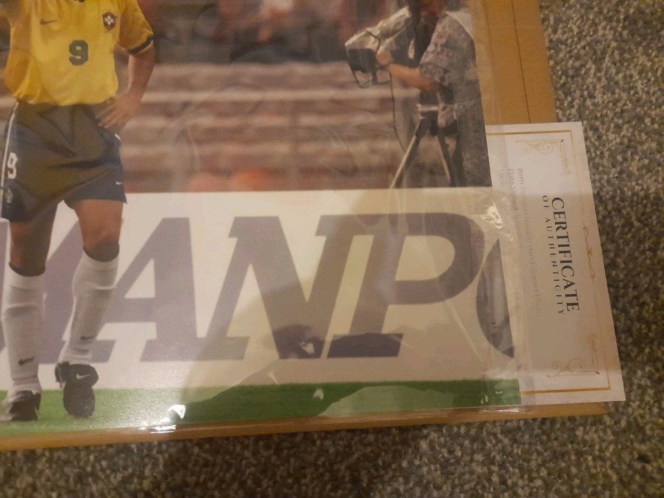 Ronaldo r9 Nazario Hand Signed Brazil 16x12 Photo + Verified COA Real ...