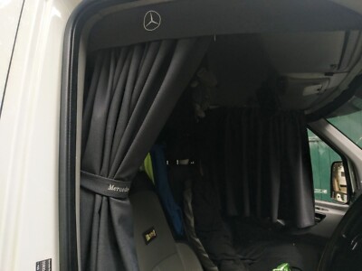Privacy curtains for a Mercedes Sprinter Van Cab in black. | eBay UK