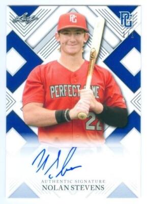 NOLAN STEVENS "GAME DAY AUTOGRAPH CARD #1/1" LEAF PERFECT GAME AAC ...
