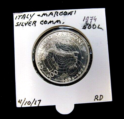 Italy 1974 Silver Proof Like Marconi Commemorative 500 L Coin | eBay