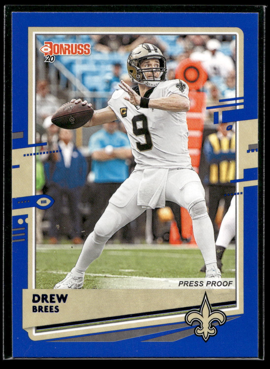 2020 Panini Donruss Drew Brees PHOTO VARIATION BLUE PRESS PROOF SP ...