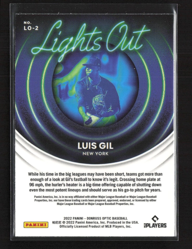 2022 Donruss Optic Lights Out Luis Gil RC #LO-2 New York Yankees | eBay