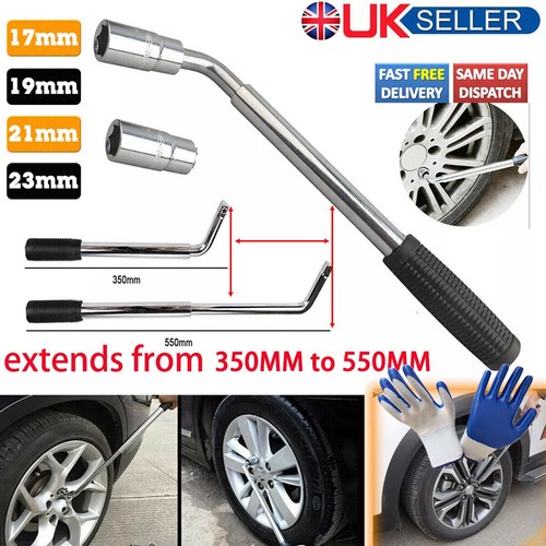 17 19 21 23mm Heavy Duty Car Van Wheel Brace Socket Tyre Nut Spanner ...