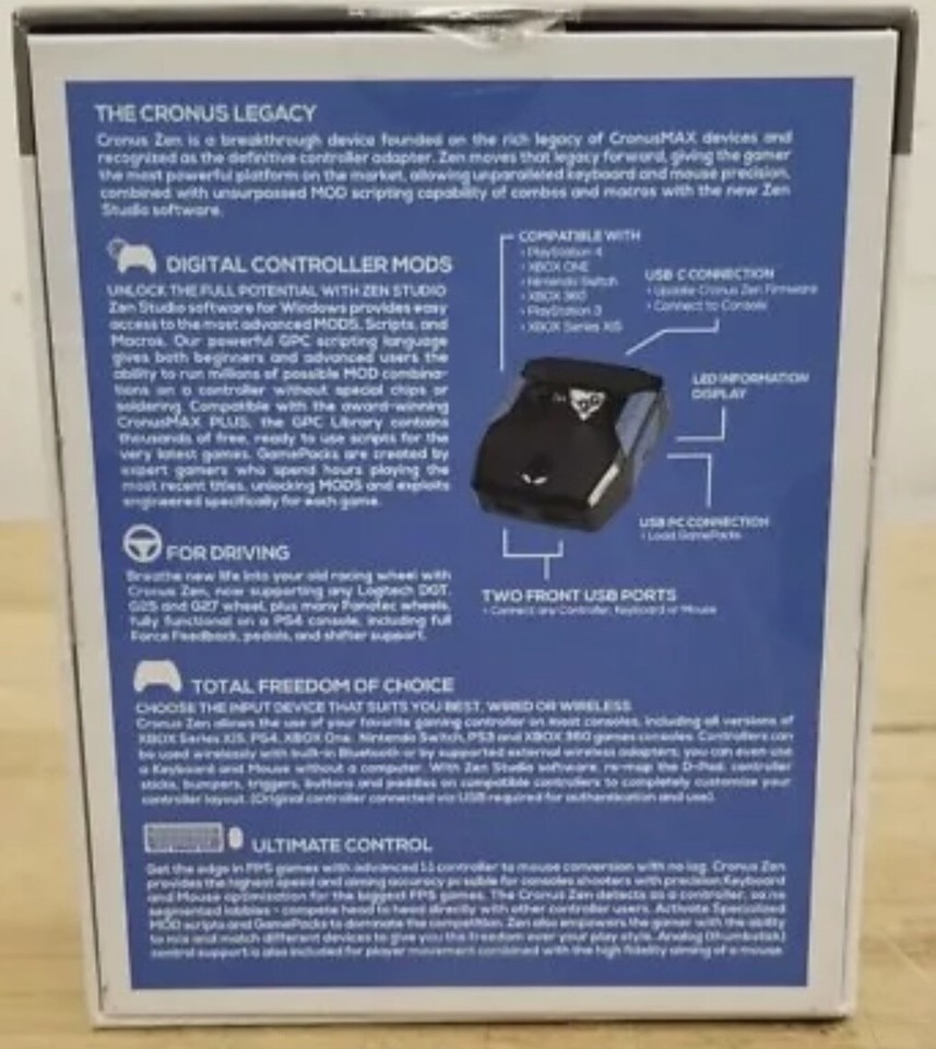 Cronus Zen Premier Console Controller Adapter PS5 PS4 Xbox Nintendo PC ...