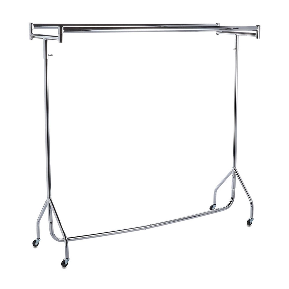 Parallel Chrome Heavy-Duty Clothes Rail - Clothes Storage Rail, Garment ...