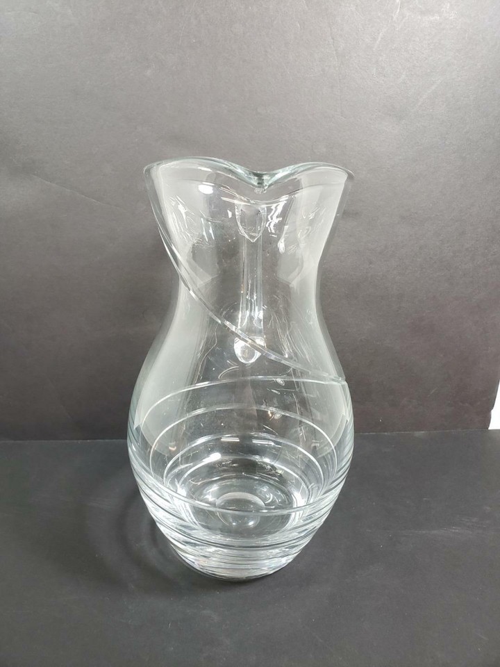 Vintage BLOCK Optic Glass Crystal Pitcher 9.75" | eBay