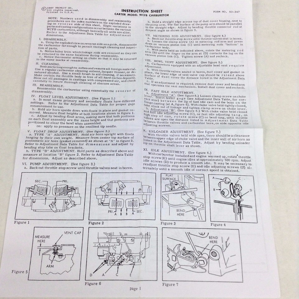 CARTER WCFB 4 BARREL CARBURETOR KIT MARINE CHRYSLER OWENS 8 CYLINDER | eBay