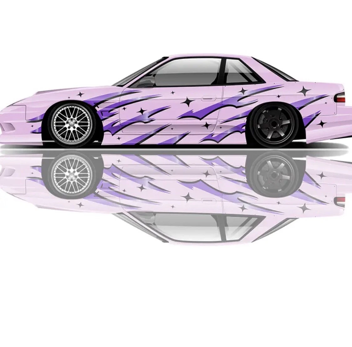 Vinyl Flame Graphics Car