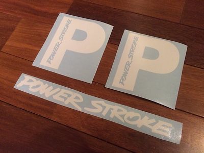 Powerstroke White Stickers Set Of Two 2 Diesel Truck Decal Vinyl With ...