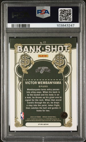 2023 PANINI MOSAIC BANK SHOT MOSAIC #17 VICTOR WEMBANYAMA ROOKIE RC PSA ...