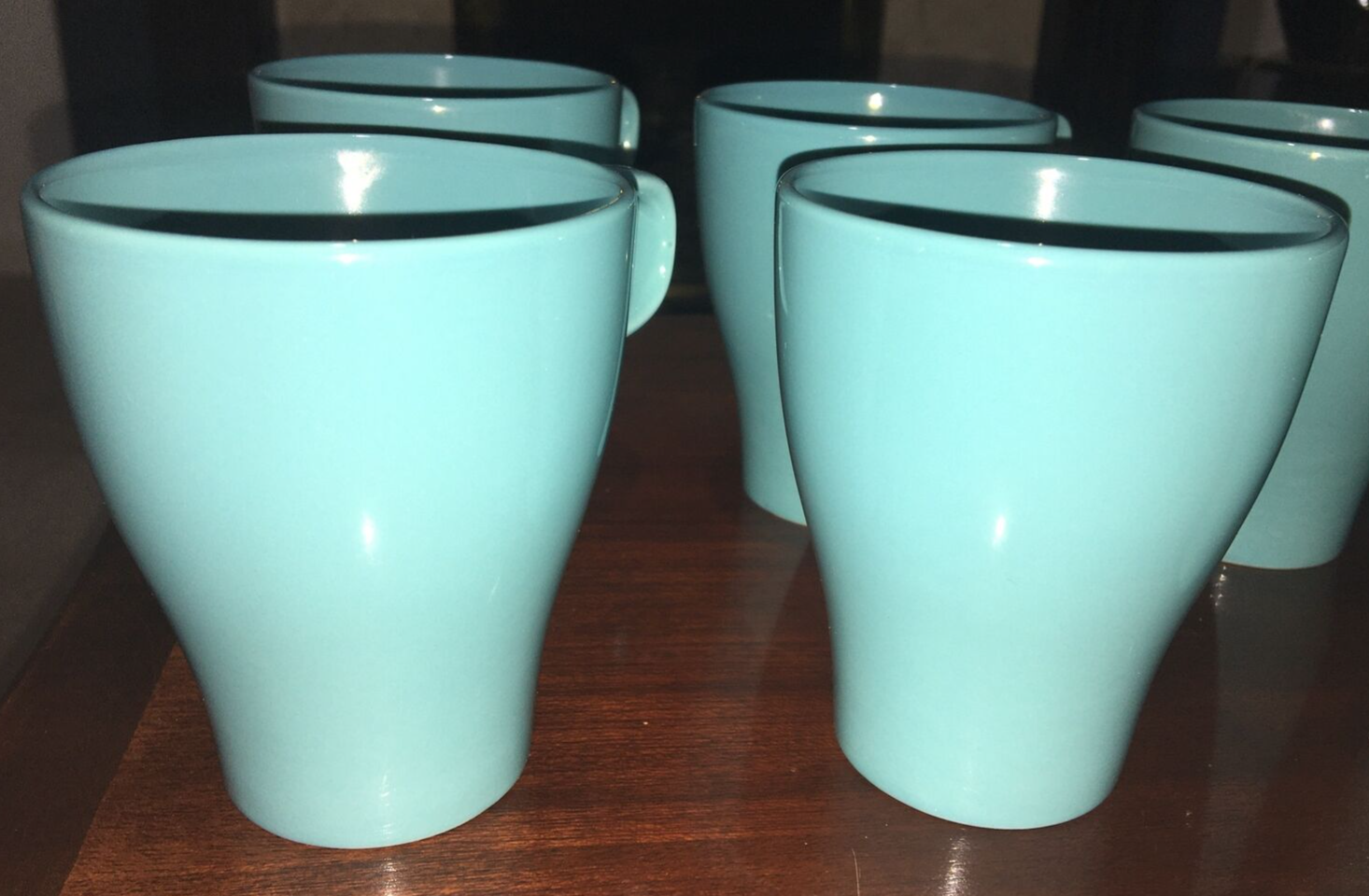 SIX BLUE IKEA STACKING MUGS | eBay UK