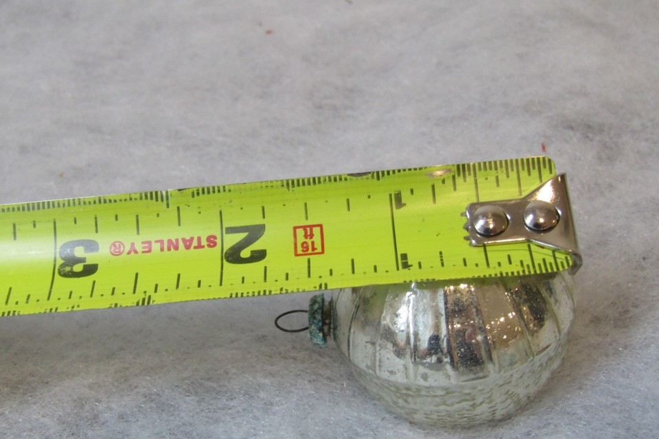 VTG Glass Indent GOLD FLOWER BALL STAR Embossed Feather Tree Christmas ...