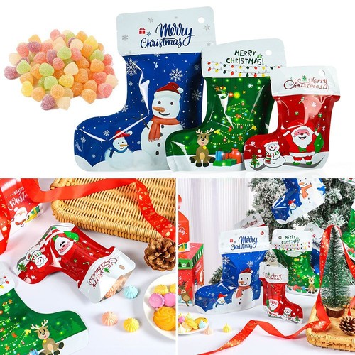 Cookies Packaging Christmas Socks Bags Stockings Standing Pouch Gift ...