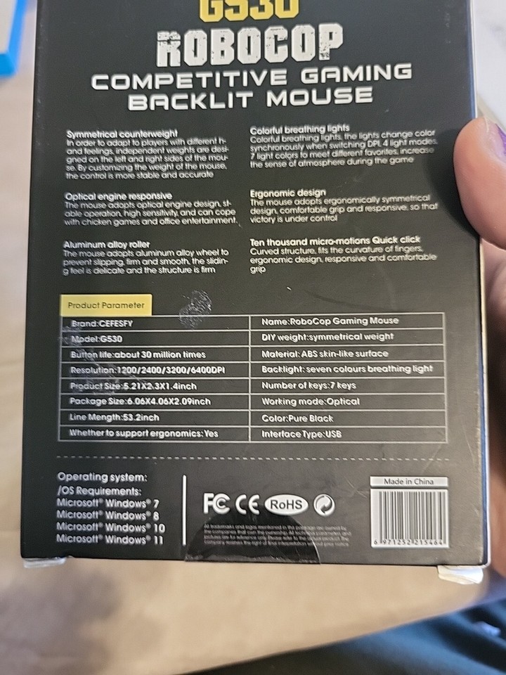 Cefesfy G530 Robocop Gaming Mouse | eBay