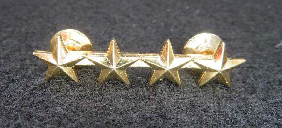 One 4 Star Rank Gold Shirt Collar General Sheriff Police Fire Chief Pin ...
