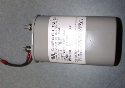 NWL Capacitor 920-3461 Rev. C 10892, High Voltage 3.5KvDC 10MFD±10% ...