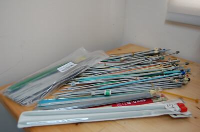 Mixed lot of Knitting Needles Single and Double Pointed Aero UK Sizes ...