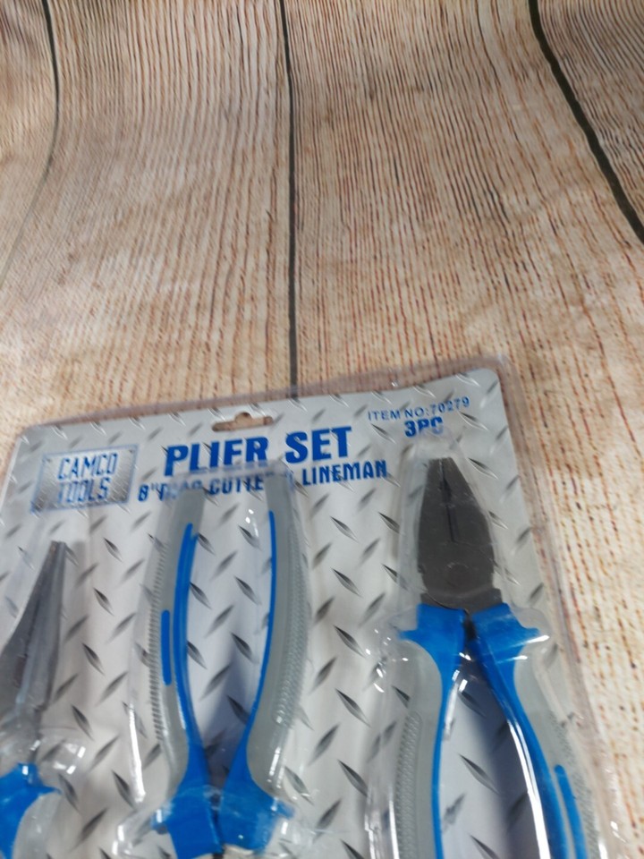 Camco Tools 3-Piece Plier Set Needle Nose, Cutter, And Lineman NEW | eBay