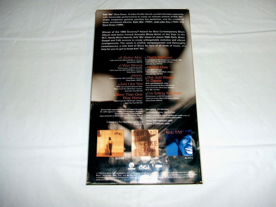 Keb Mo - Slow Down - A Video Profile 1998 VHS Tape Acoustic Blues | eBay