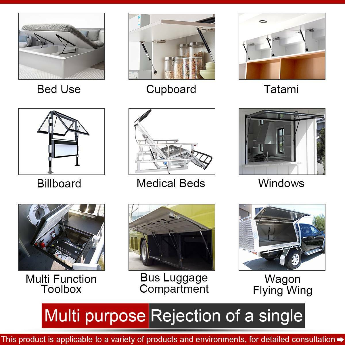 2x Gas Struts for Trailer Box Caravans Camper Canopy 546MM Long 360 ...