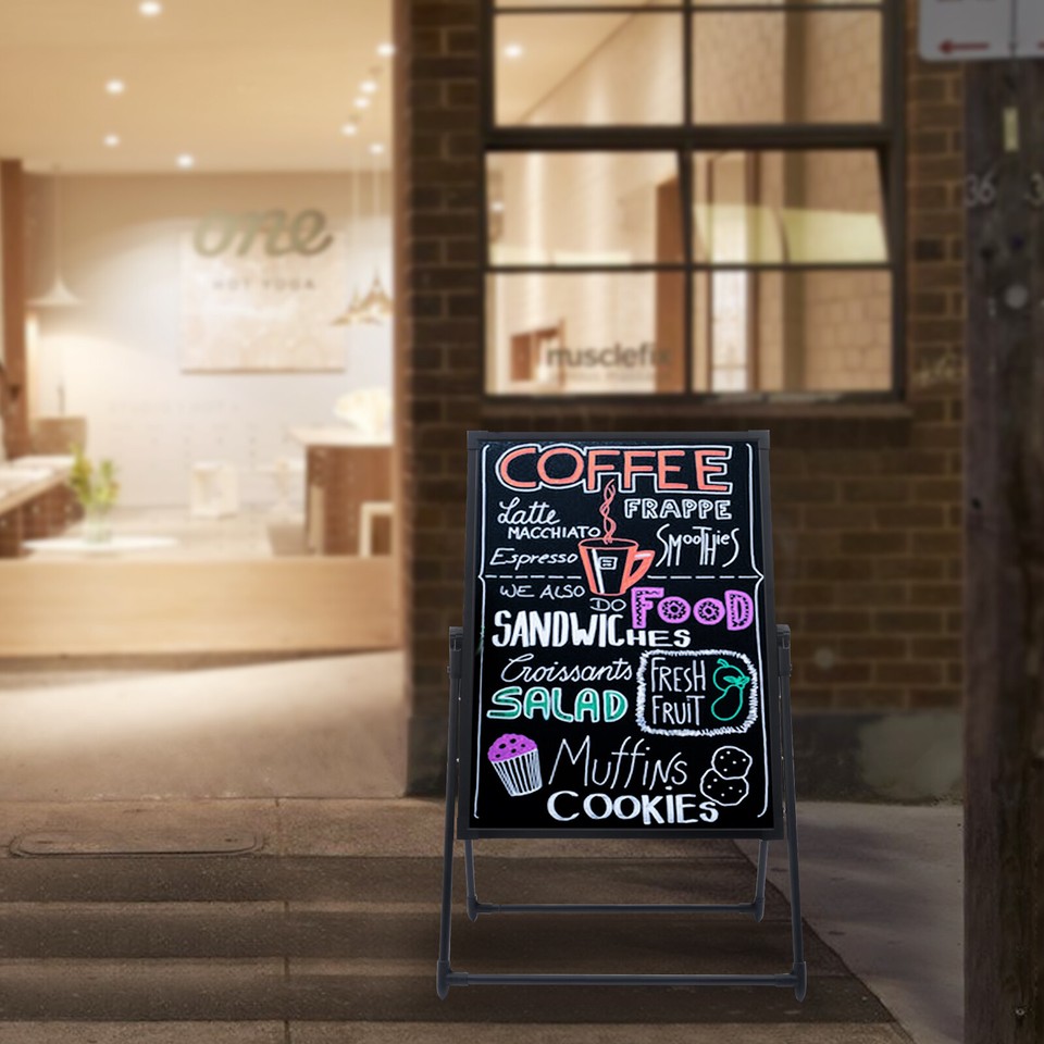 LED Message Writing Board 80*60cm Illuminated 7 Colors Neon Effect Menu ...