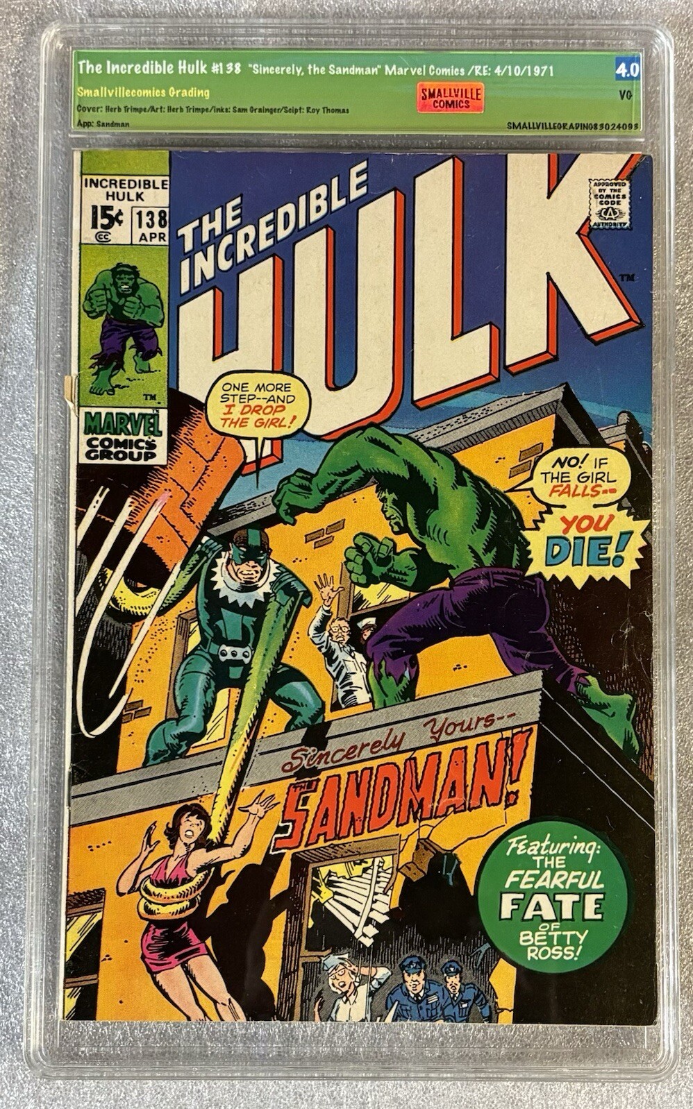 Incredible Hulk #138 - Marvel 1971 Bronze Age Issue - SVG- 4.0 😳 | eBay