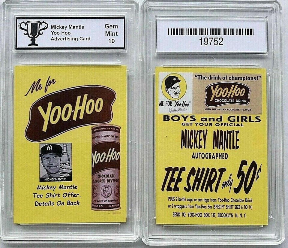 Mickey Mantle Yoo-Hoo Beverage Advertising Ad Promo Card NY Yankees ...