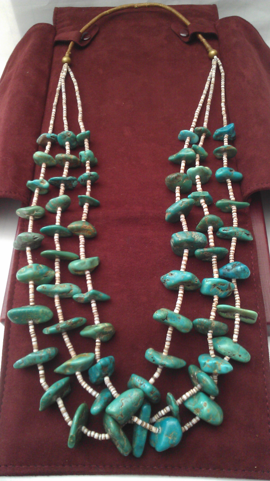 American Indian Navaho Turquoise & Heishi Three Stran… - Gem