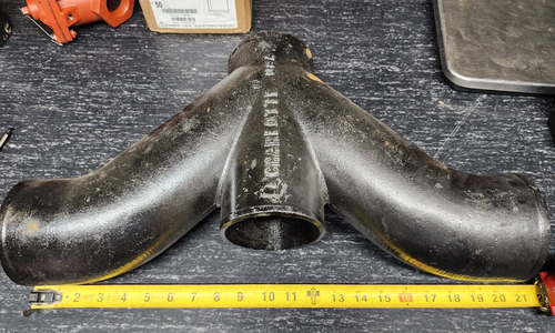 Charlotte NH24 4" Cast Iron No Hub Double Combination Wye with 1/8 Bend ...