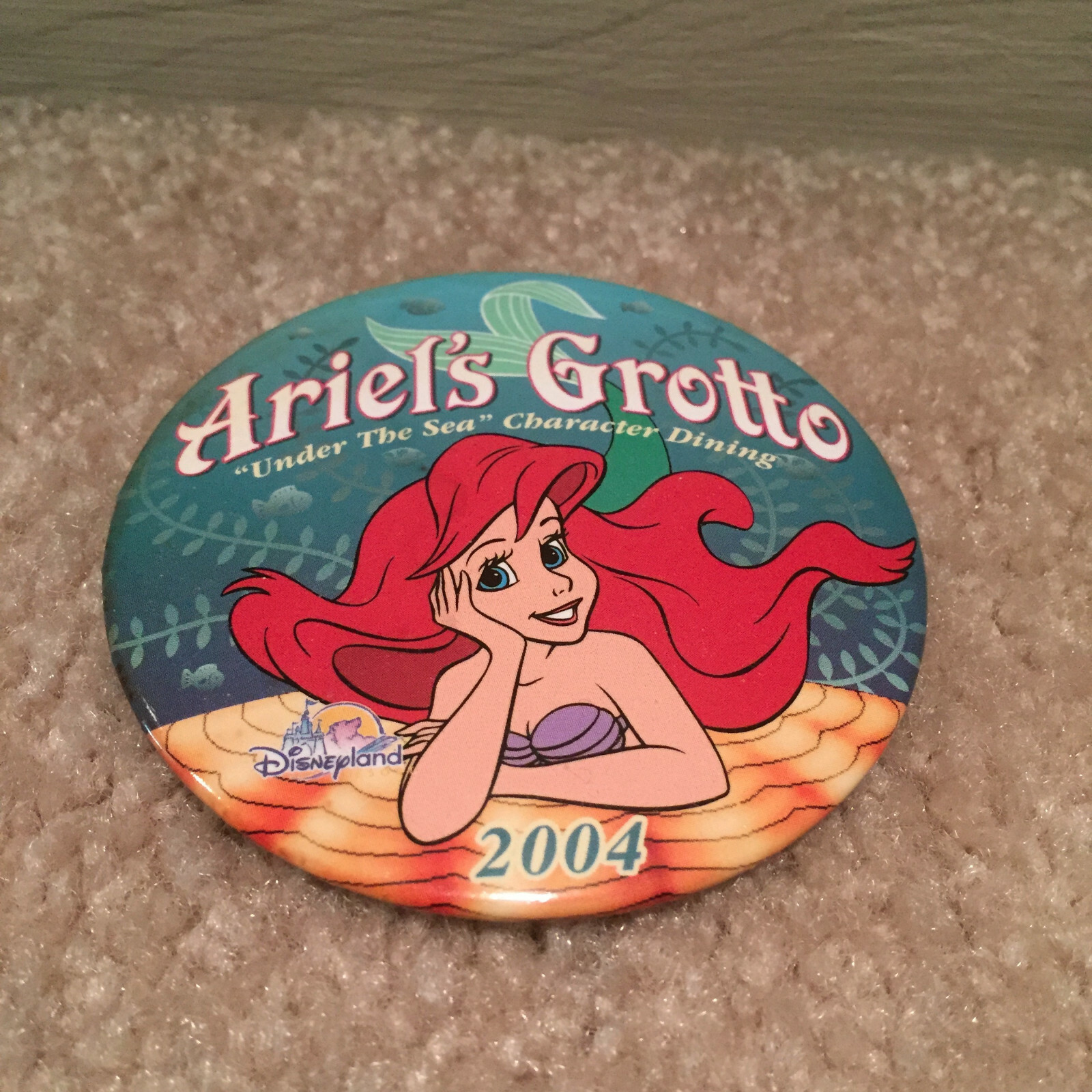 Little Mermaid Button Ariels Grotto Restaurant Vintage 3" Pin 2004 | eBay