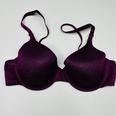Maidenform Bra 38D Underwire Purple Lace Padded 05701 | eBay