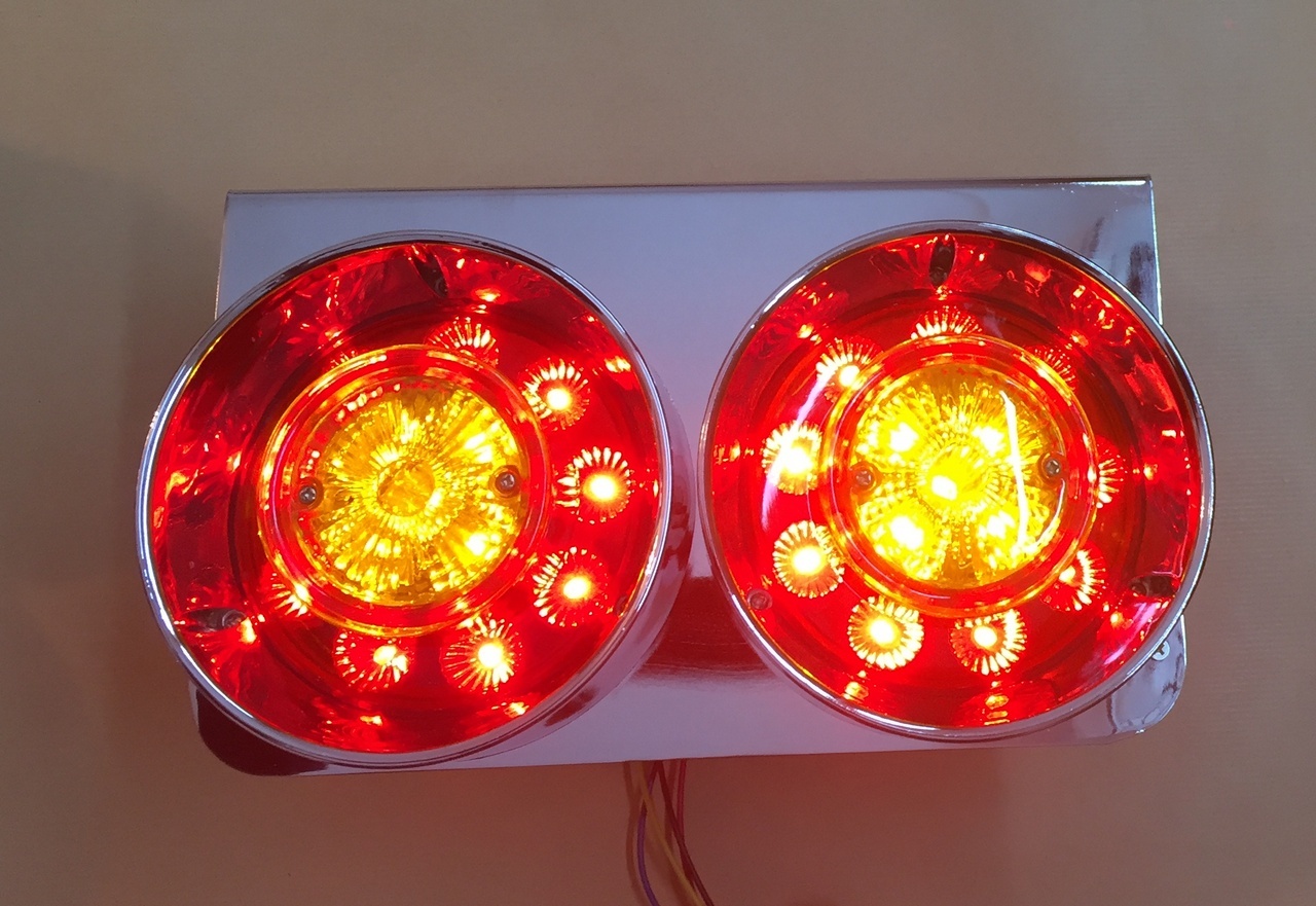 # 2x LED Rear Tail Lights Round Rear Lamps 24V for Scania MAN DAF Volvo ...