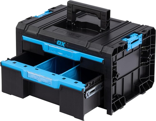 OX TOOLTREK 2 Drawer Heavy Duty Tool Storage Box, With Carry Handle, OX ...