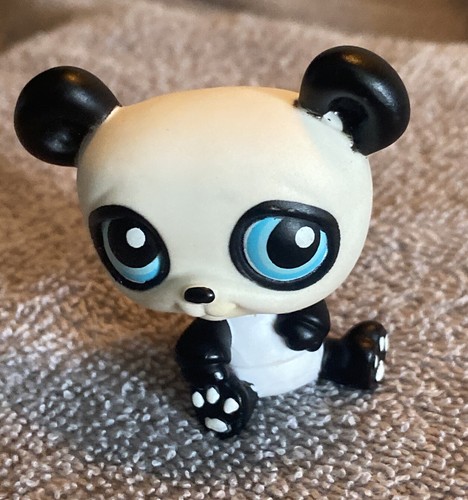 Littlest Pet Shop LPS #90 Panda Bear Black & White With Blue Eyes & Red ...