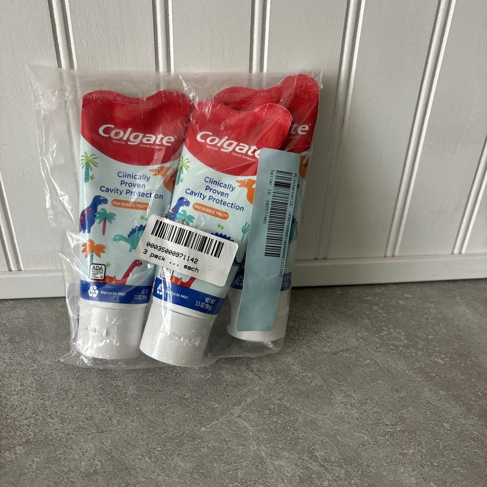 3 x Colgate Kids Dinosaur Toothpaste Mild Bubble Fruit 3.5 oz/ea | eBay