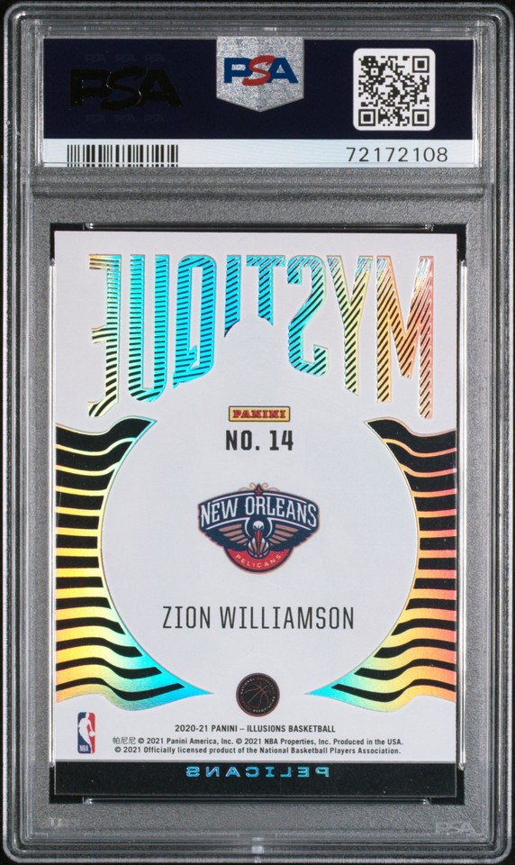 Zion Williamson 2020 Panini Illusions Mystique Mystique-Orange #14 PSA ...