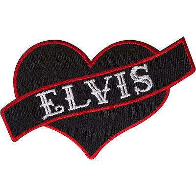 Love Elvis Presley Patch Embroidered Badge Iron Sew On Heart Rock and ...